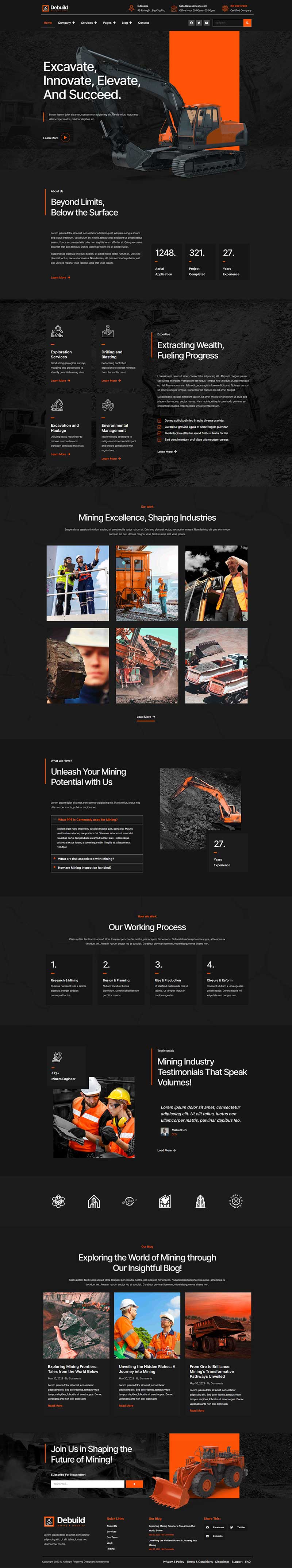 Debuild - Mining & Industry Elementor Pro Template Kit by Rometheme